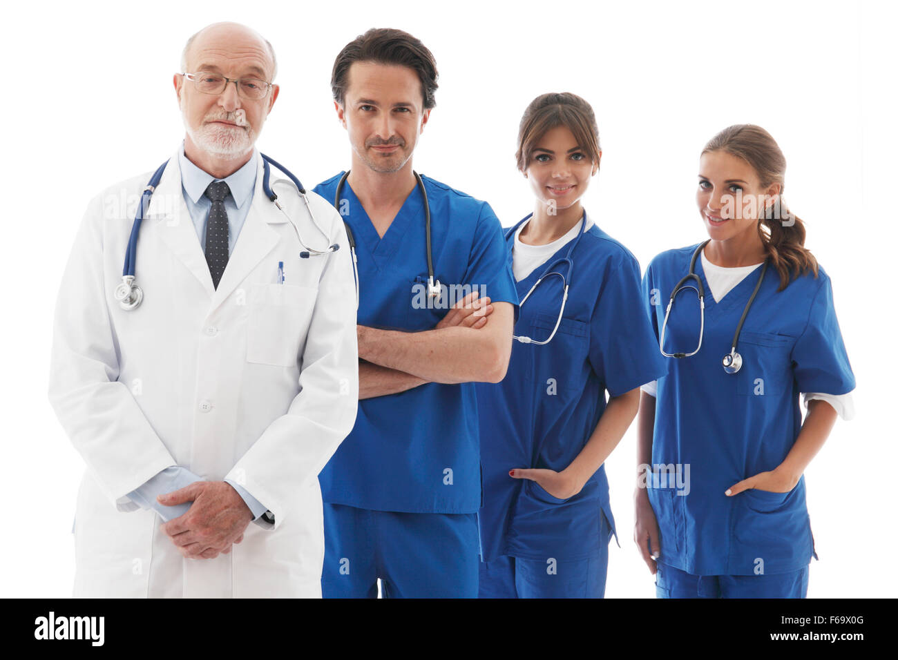 Team of professional doctors isolated on white background Stock Photo ...