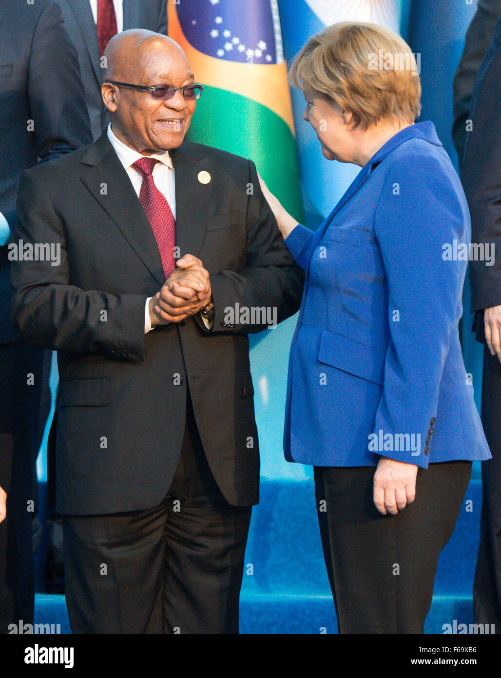 South African President Jacob Zuma greets German Chancellor Angela ...