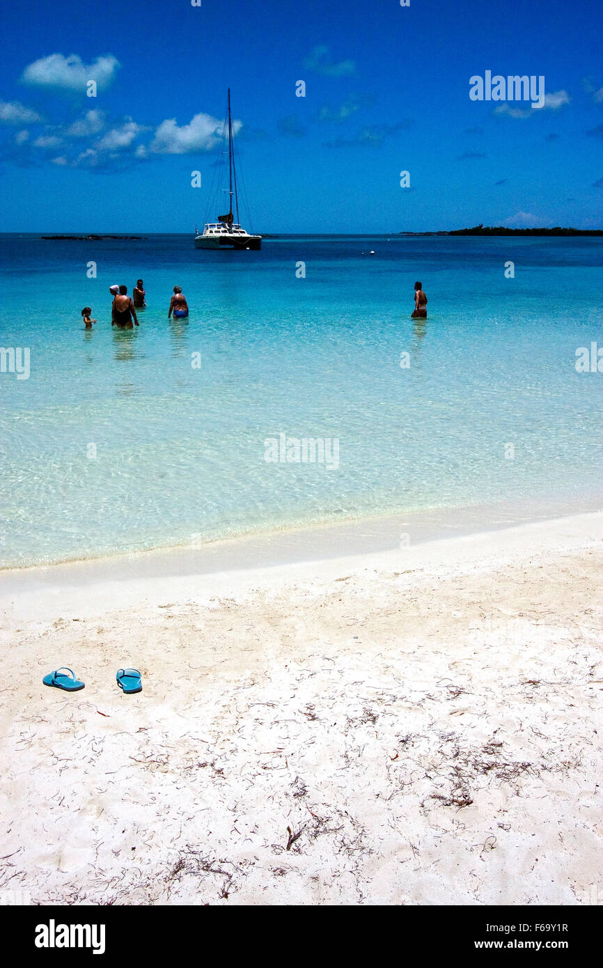 tropical lagoon catamaran navigable froth cloudy boat and coastline in ...