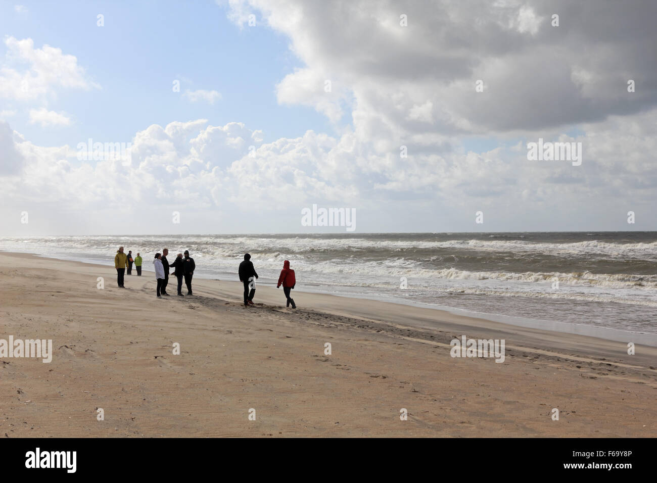 People on the beach at Houvig Strand, Søndervig, Jutland, Denmark Stock ...