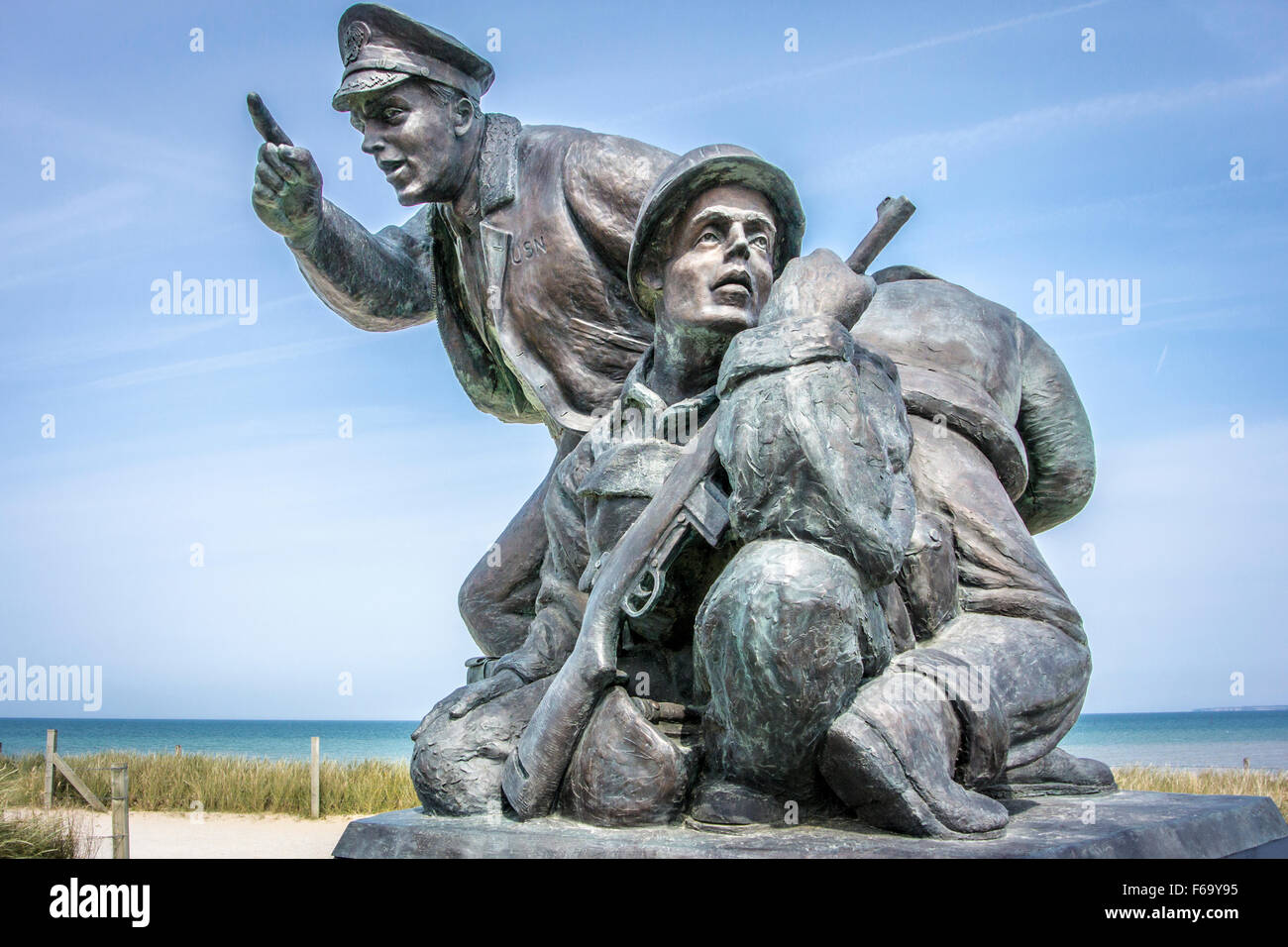Naval Memorial for the battle of Utah Beach, Normandy, France Stock ...