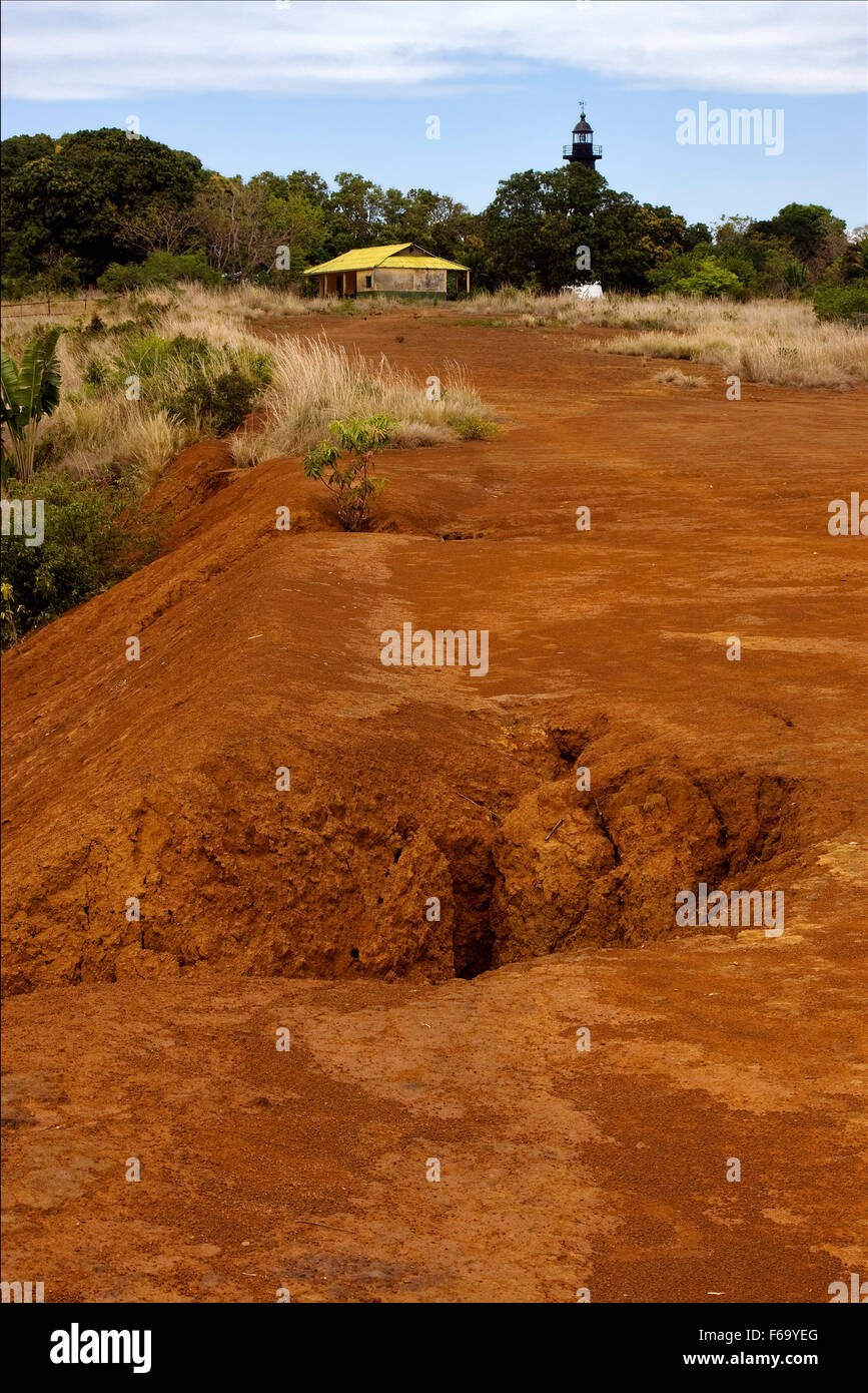 lighthouse hill bush plant lagoon and coastline in madagascar nosy ...