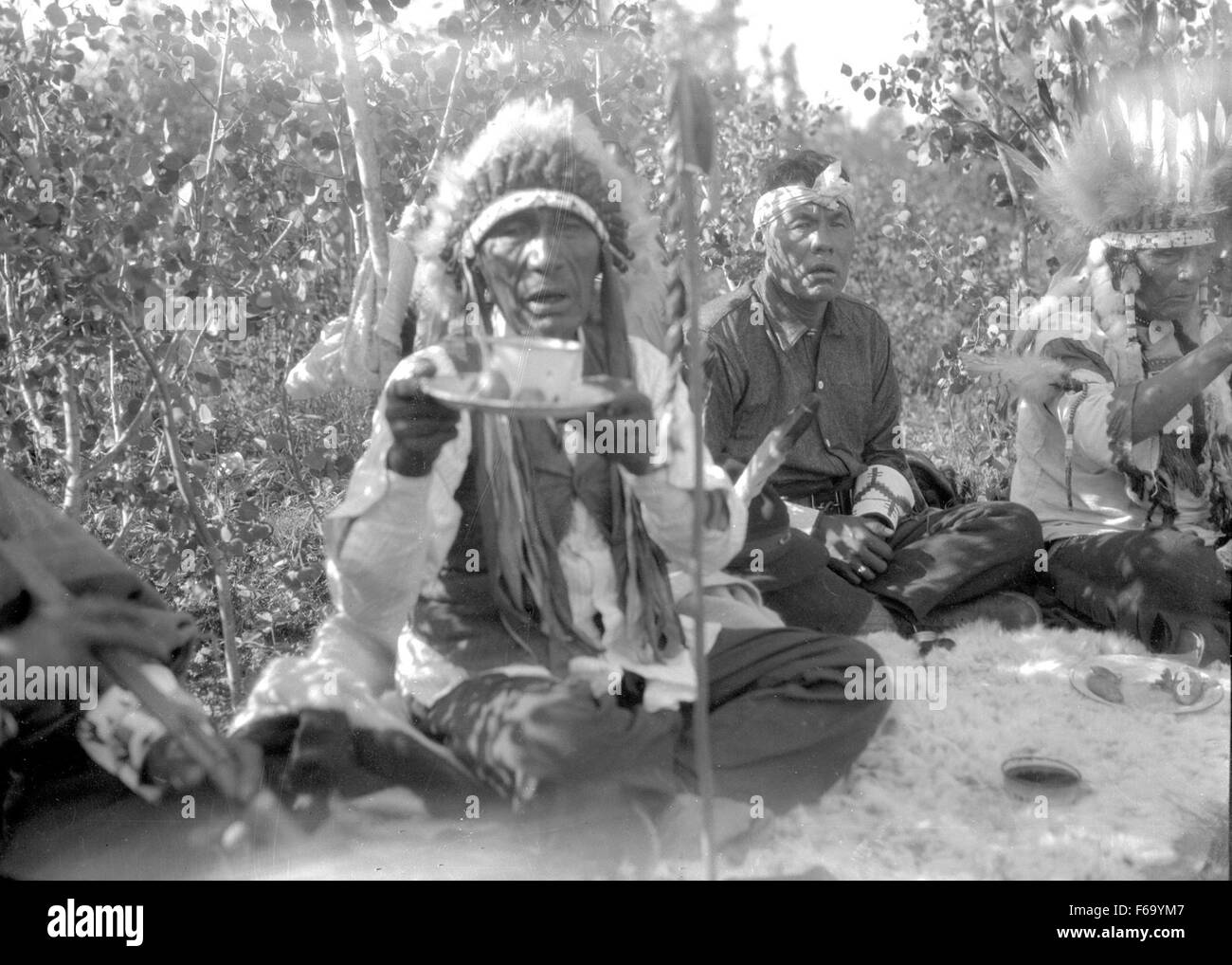 A photograph of a ceremonial offering made at Waterhen River in ...