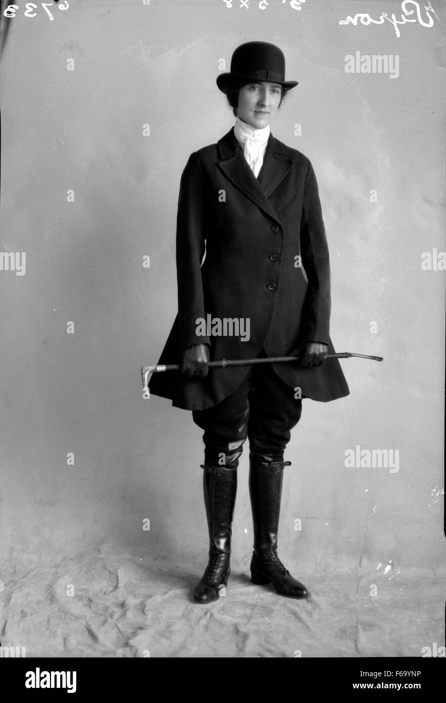 Ms Pyron in riding outfit Stock Photo - Alamy