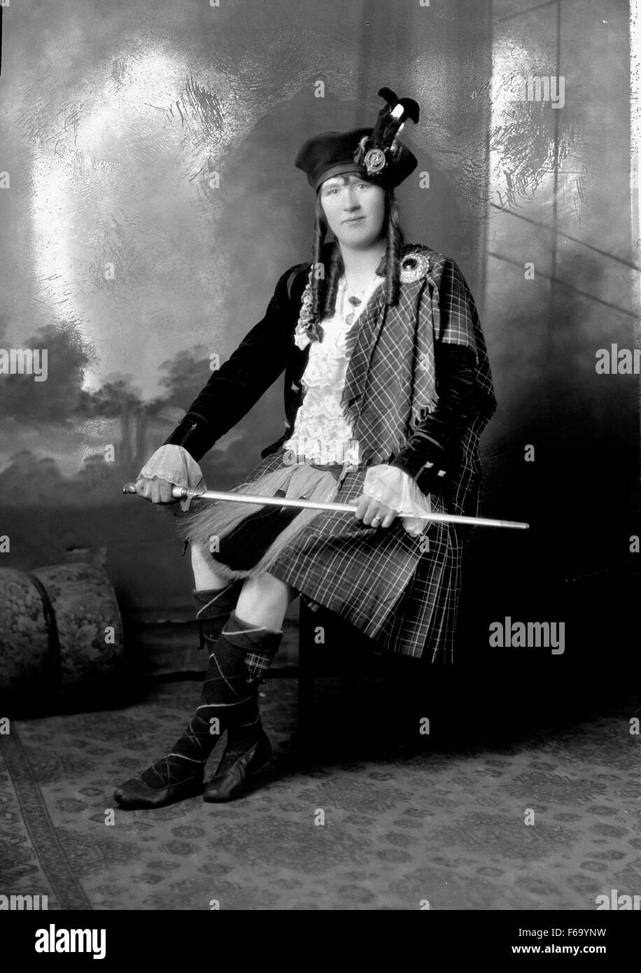 A portrait of a young woman identified as Dawson, dressed in ...