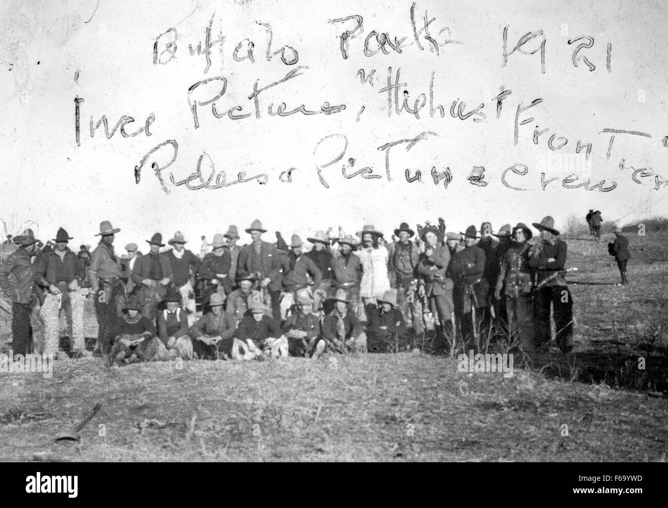A behind-the-scenes image from 'The Last Frontier,' showcasing the cast ...