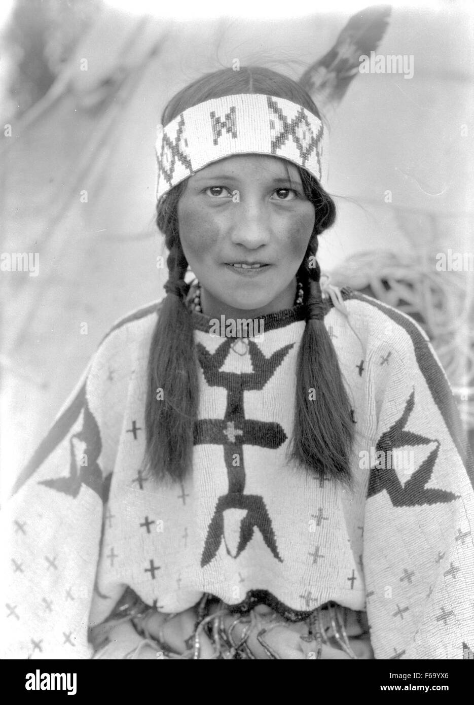 A portrait of a Nakoda girl, named Blue Bird, showcasing her ...