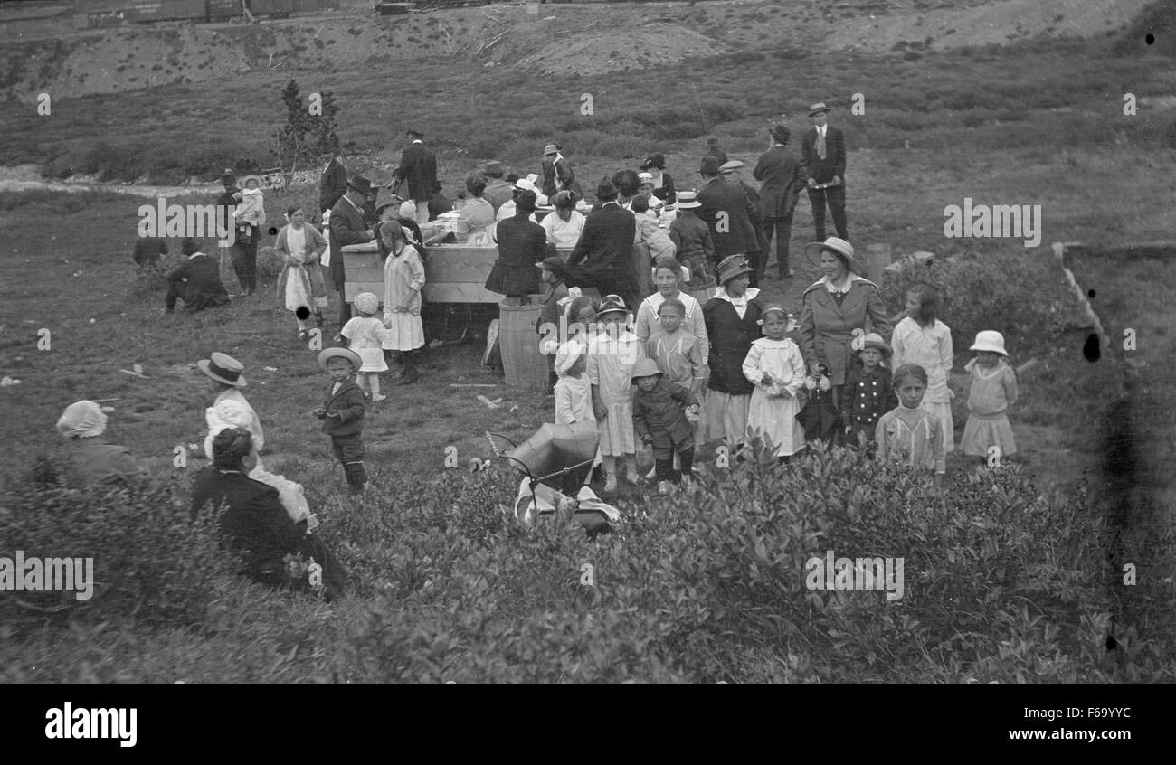 A gathering during a sports day event at Coal Branch, possibly ...