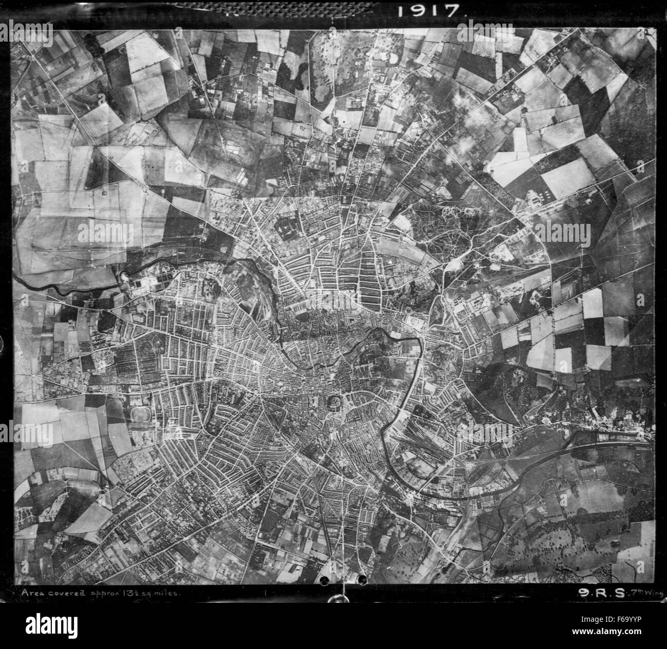 An aerial photograph of Norwich, a historic city in Norfolk County ...