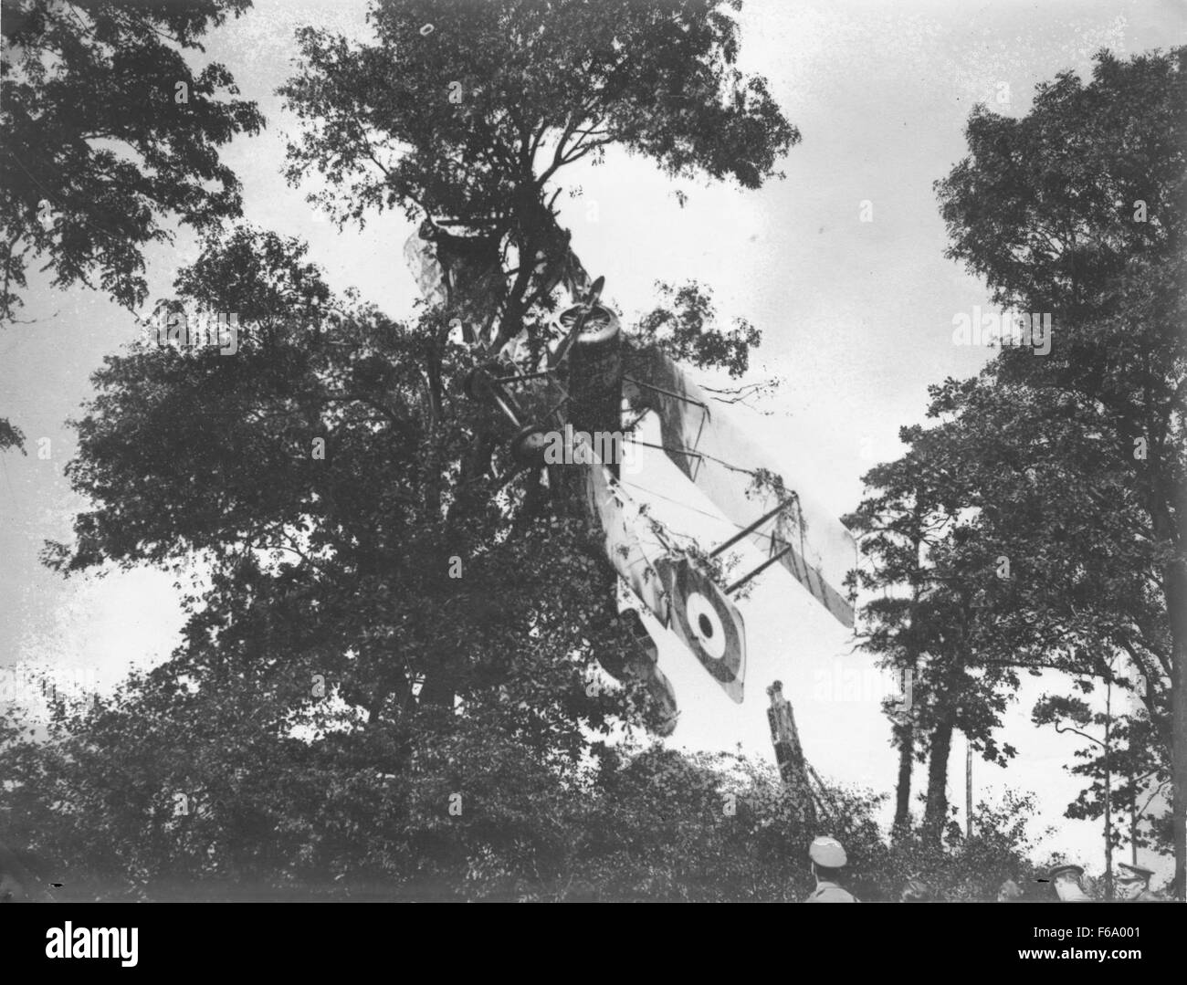 A training slide showing the wreckage of a Sopwith 1 1/2 Strutter ...