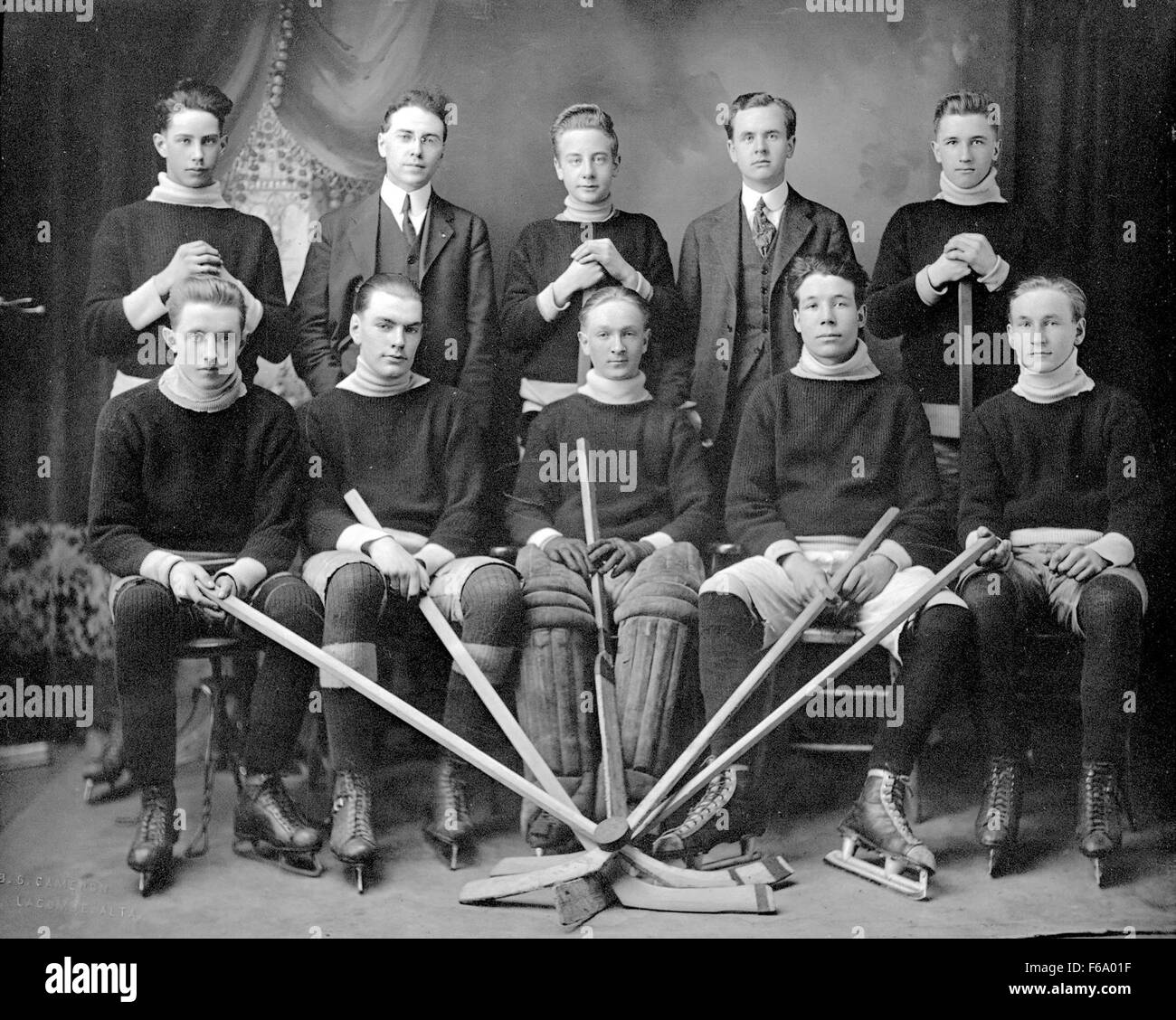 The Lacombe Hockey Team, captured in a team photo, represents the ...