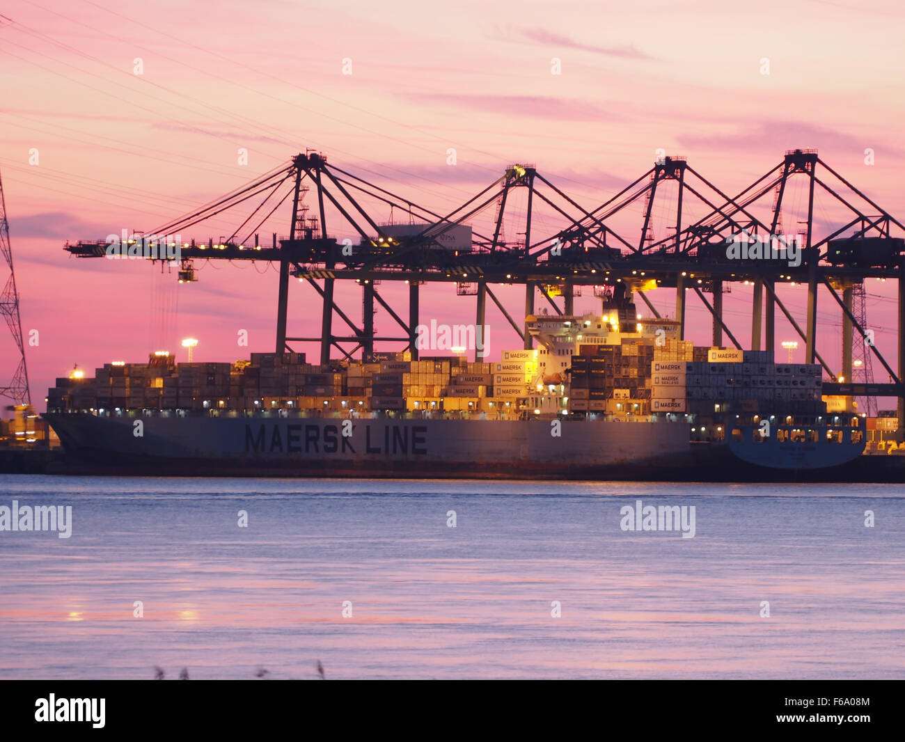 Maersk Kyrenia, built in 2001, operates at Deurganckdok in the Port of ...