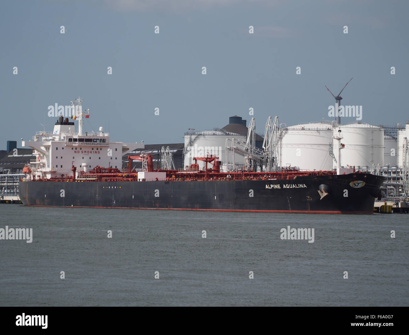 Alpine Aqualina, an IMO 9496687 vessel, operates in the Port of Antwerp ...