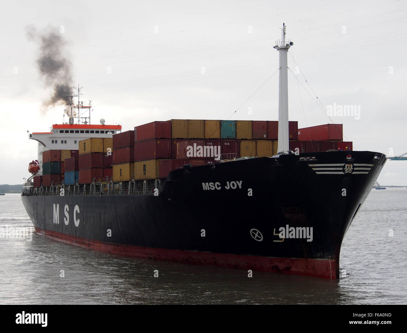 MSC Joy (IMO 9039250) operates at Zandvlietsluis in the Port of Antwerp ...