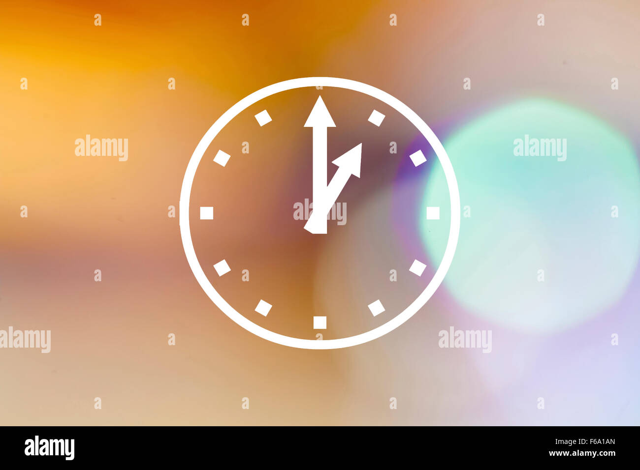 Abstract clock time bokeh noon Stock Photo - Alamy