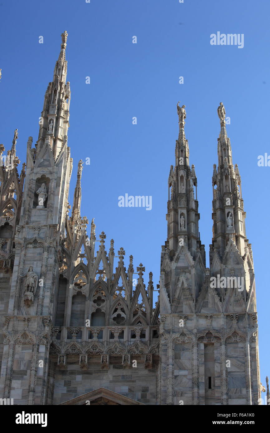 Duomo spires of Milan Stock Photo - Alamy