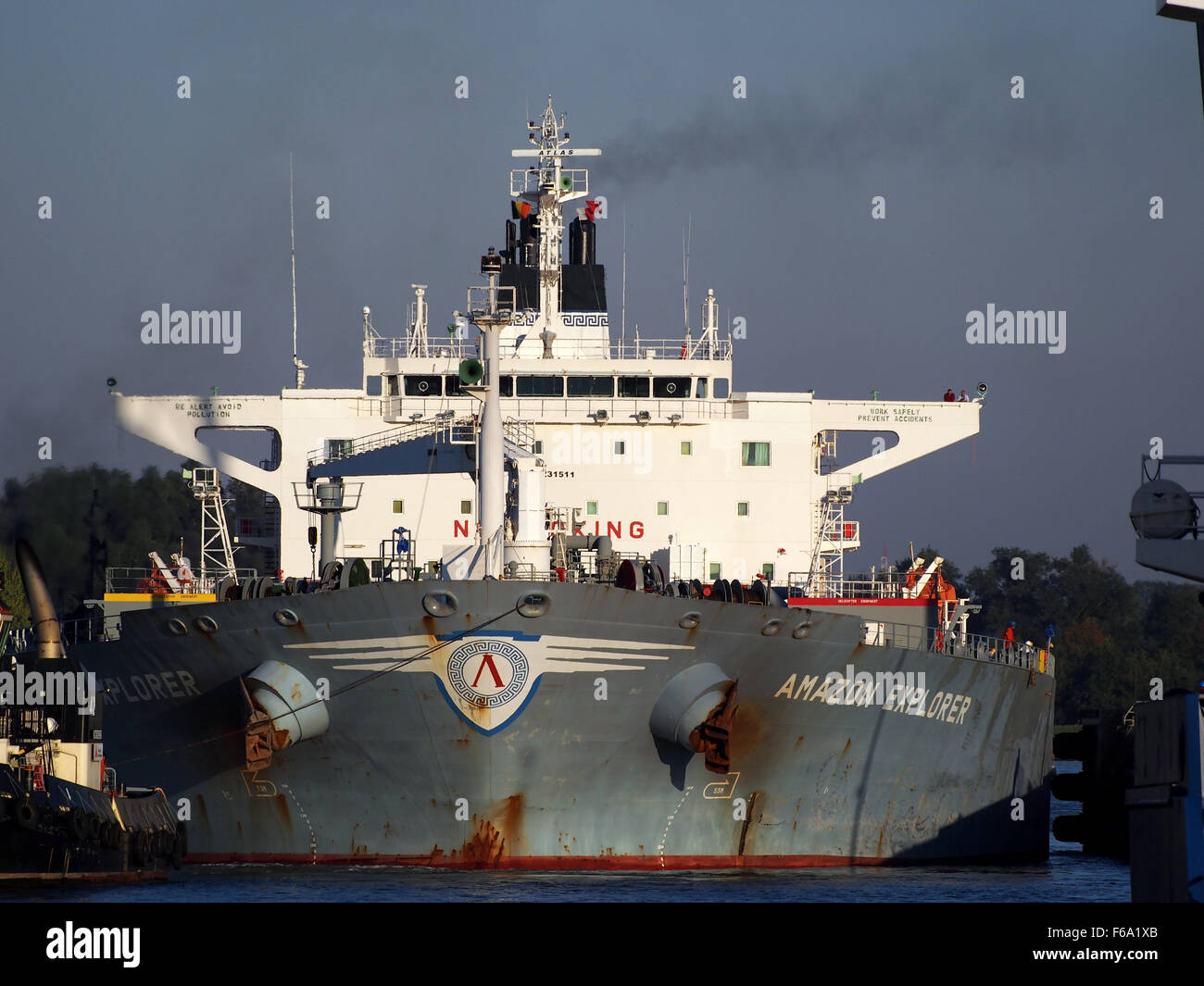 The Amazon Explorer, a 2002-built container ship, docks at the Port of ...