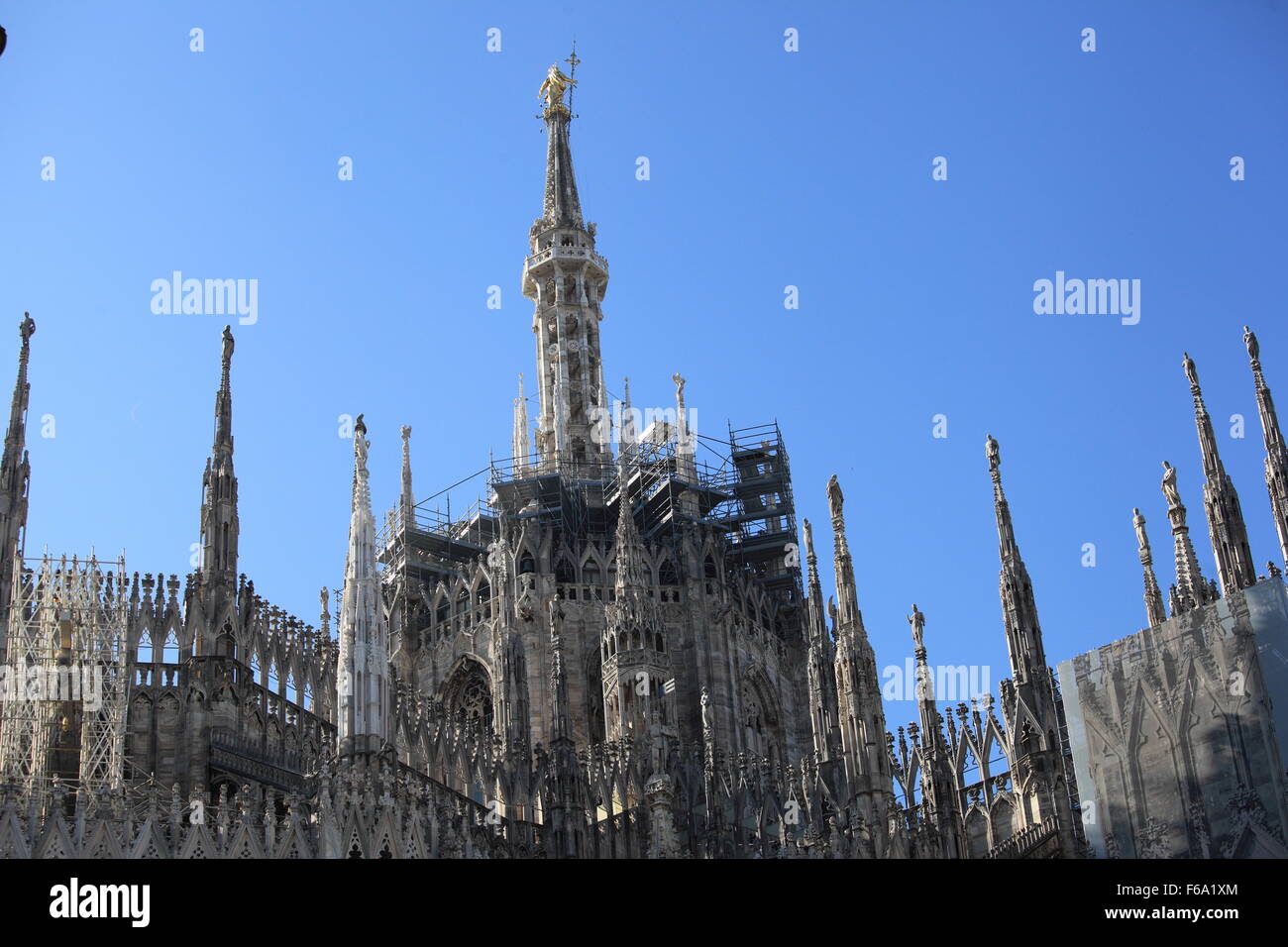 The Madonnina spire or guglia del tiburio ("lantern spire"), one of the ...