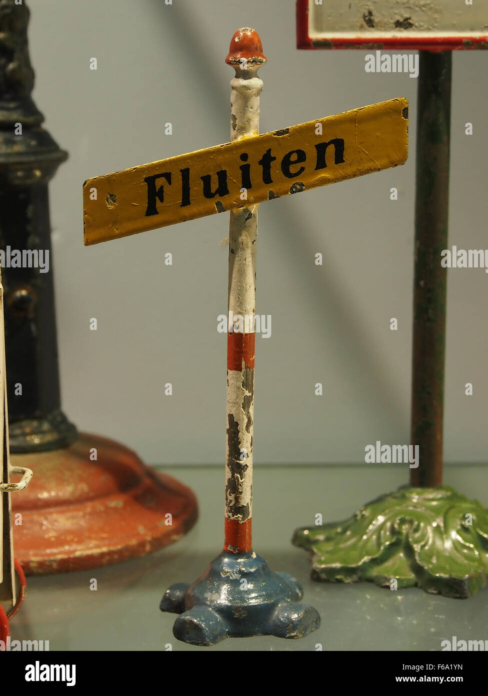 An old signal post with whistles, designed for model railroads ...