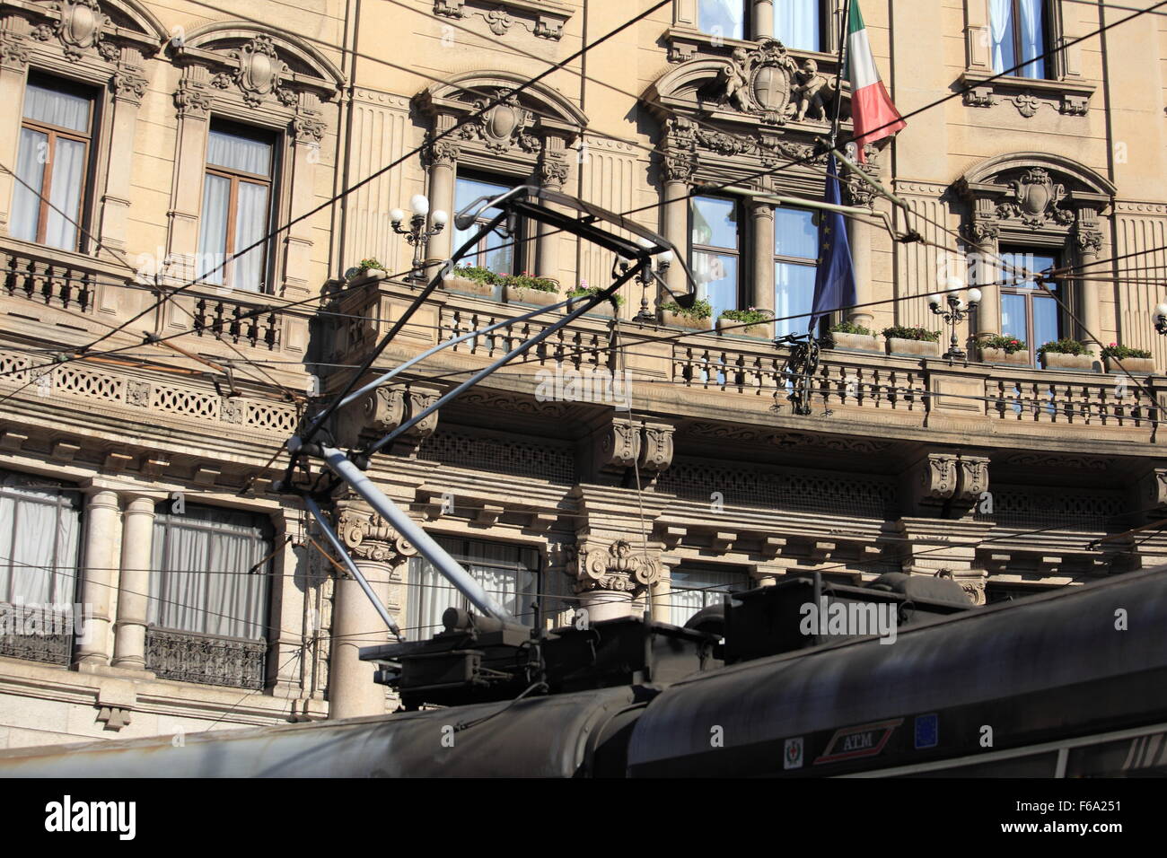 tram wires in milan Stock Photo - Alamy