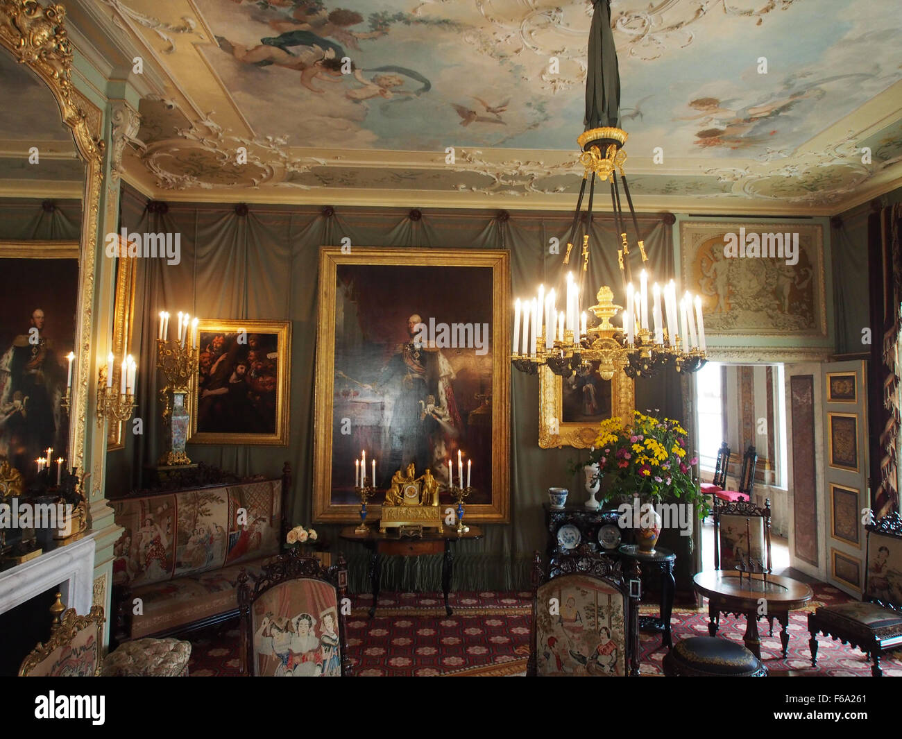 A detailed interior view of Paleis Het Loo, highlighting the luxurious ...