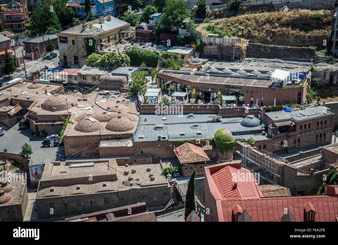 Public sulphur baths in Abanotubani district in Tbilisi, Georgia Stock ...