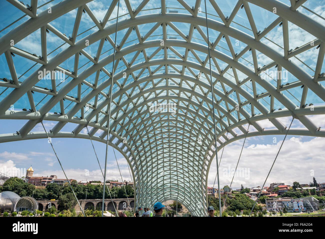 pedestrian Bridge of Peace (georgian mshvidobis khidi) over Kura River ...