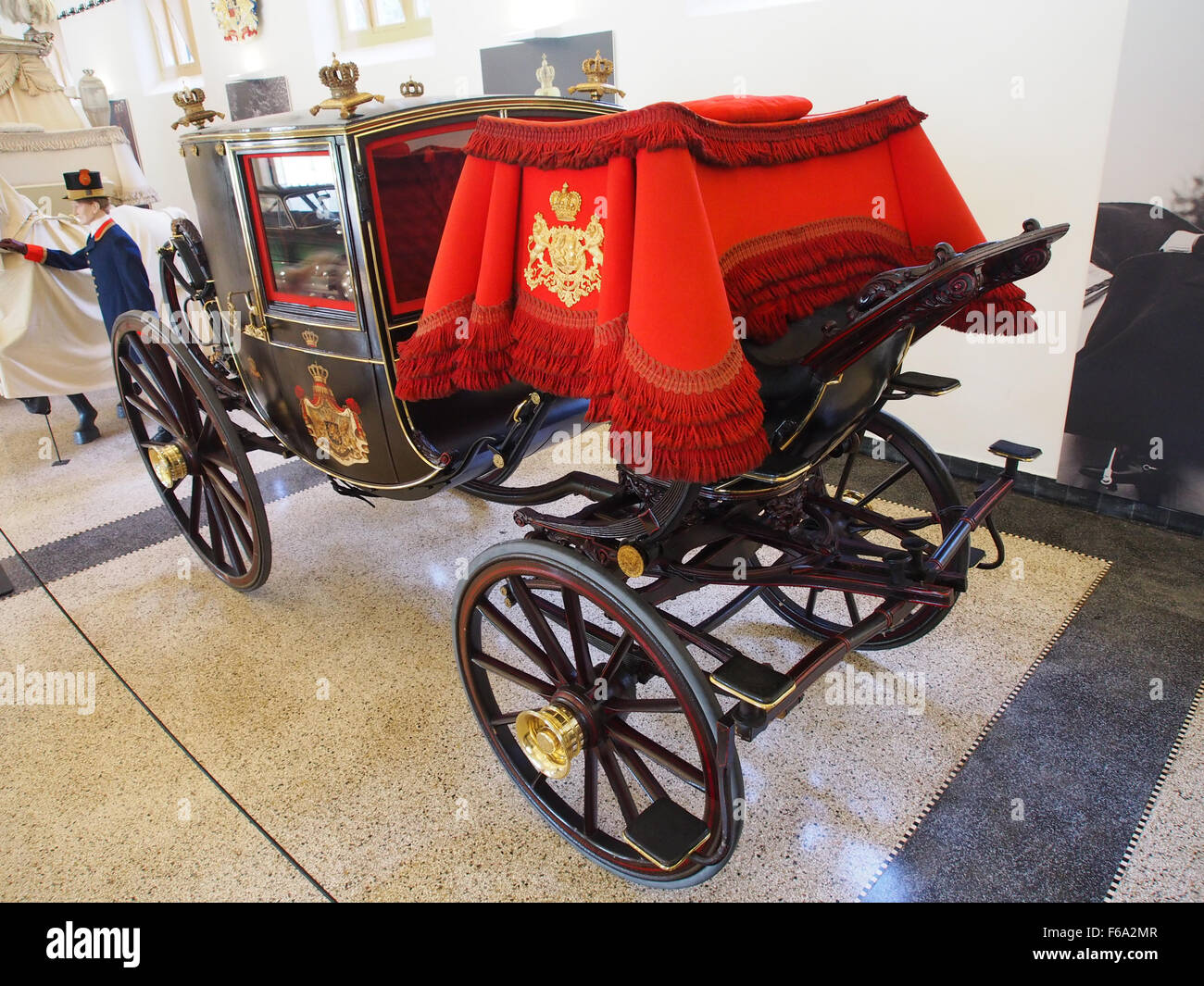 A royal carriage displayed at Het Loo Palace, captured in the second ...