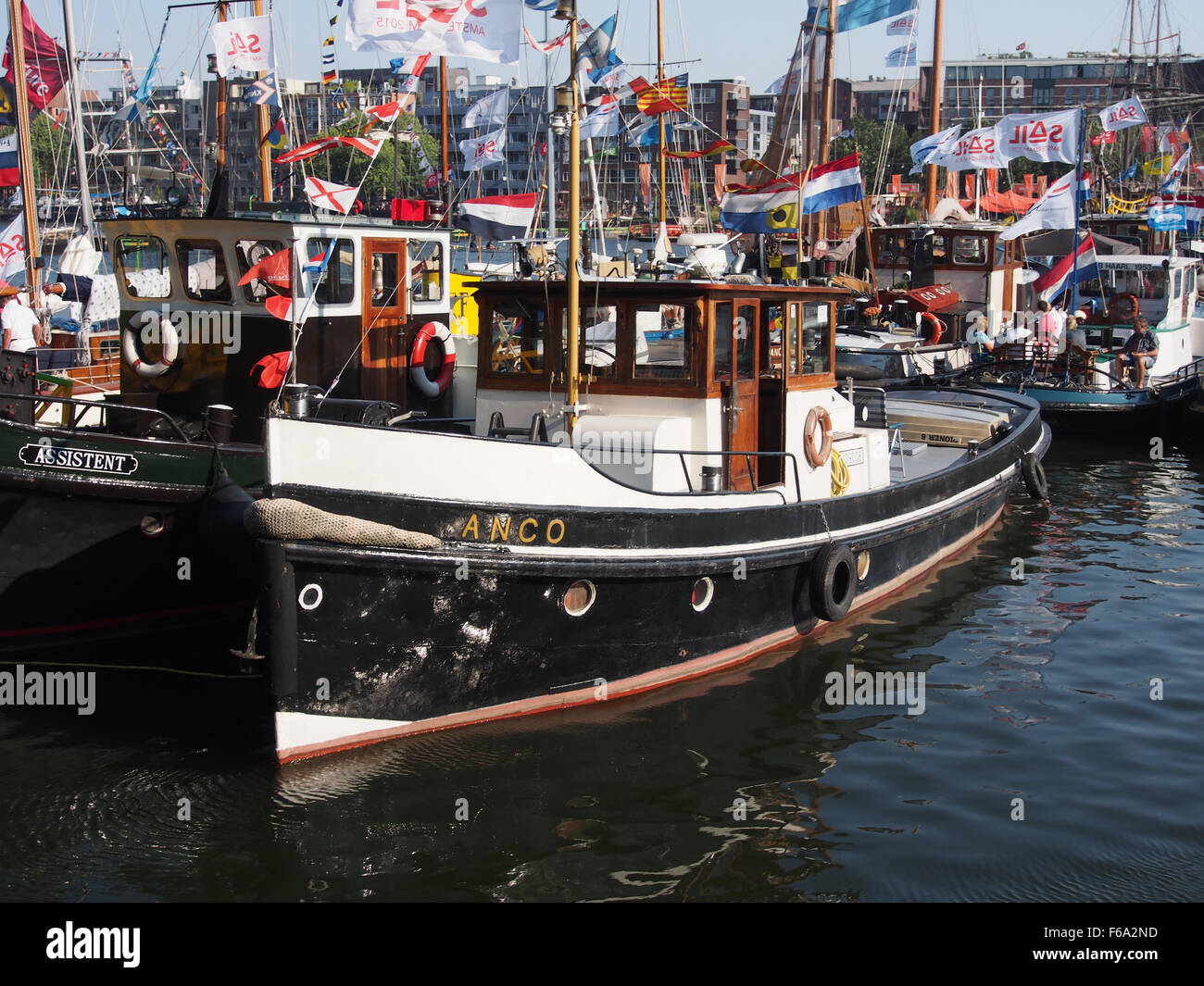 SAIL Amsterdam's tugboat Anco, built in 1911 and identified by ENI ...