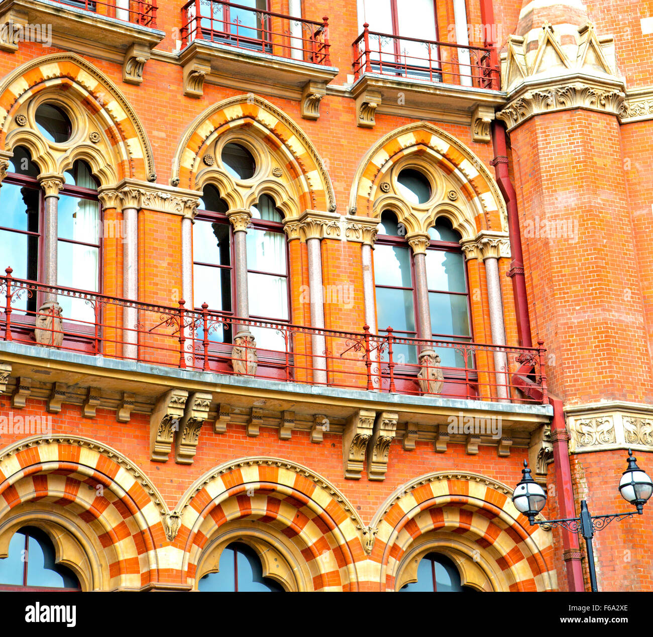 old architecture in london england windows and brick exterior wall ...