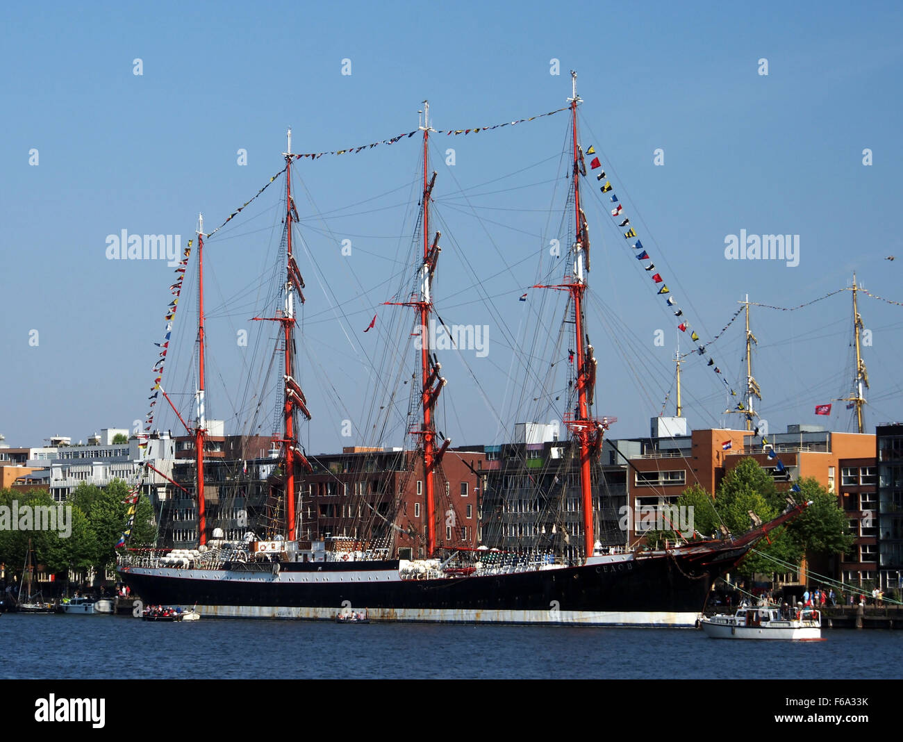 Sedov (1921) operates at the Port of Amsterdam, transporting and ...