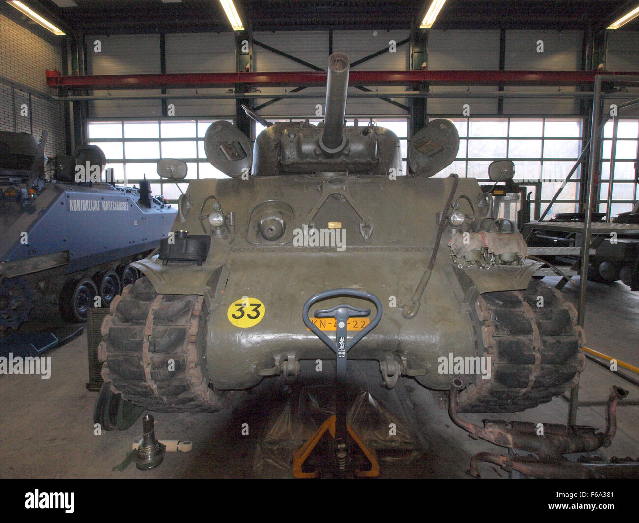A Sherman tank 341213 on display at Maaldrift, demonstrating its role ...