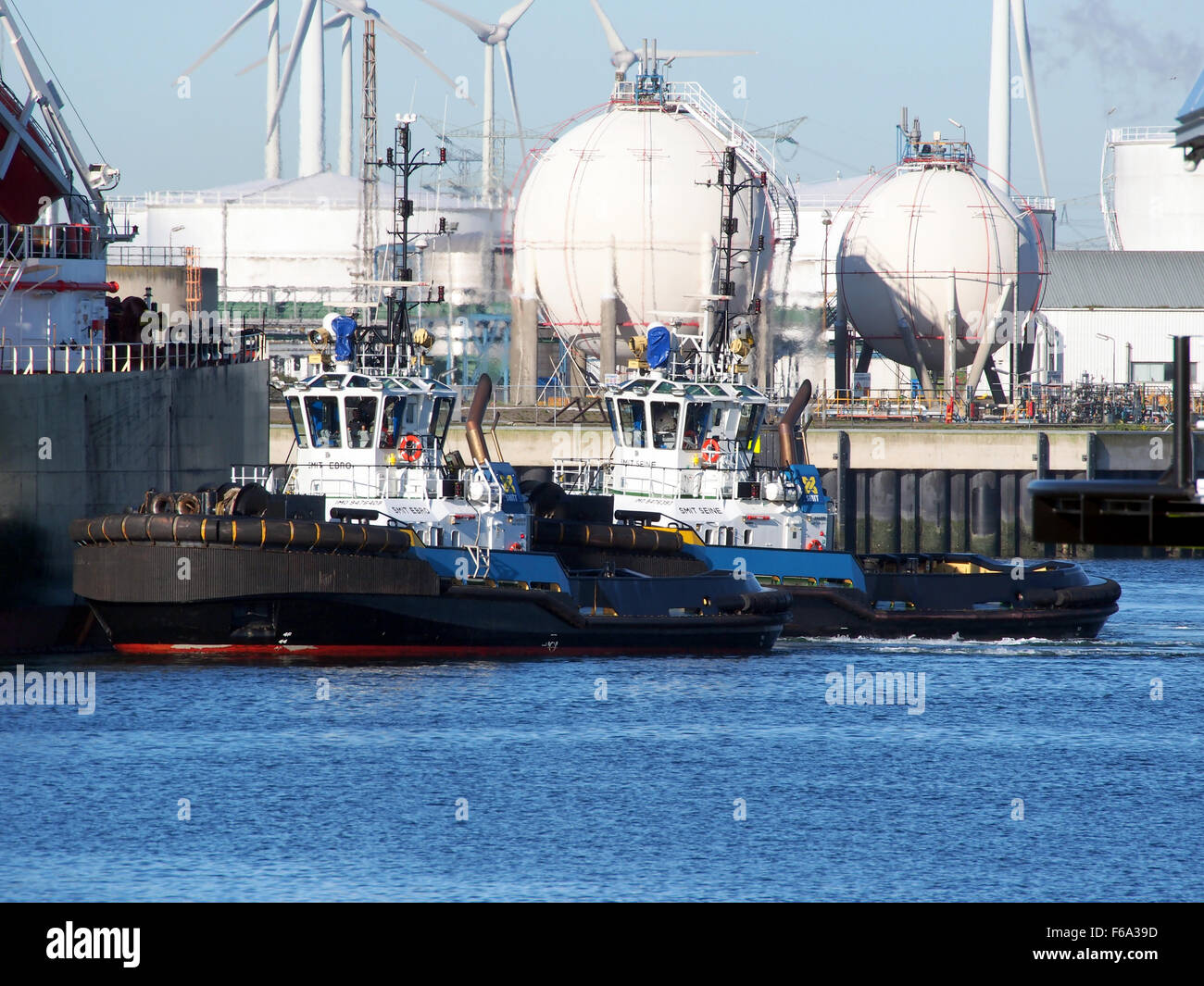 Smit Ebro, a tugboat, and Smit Seine, a ship, both built in 2009 and ...