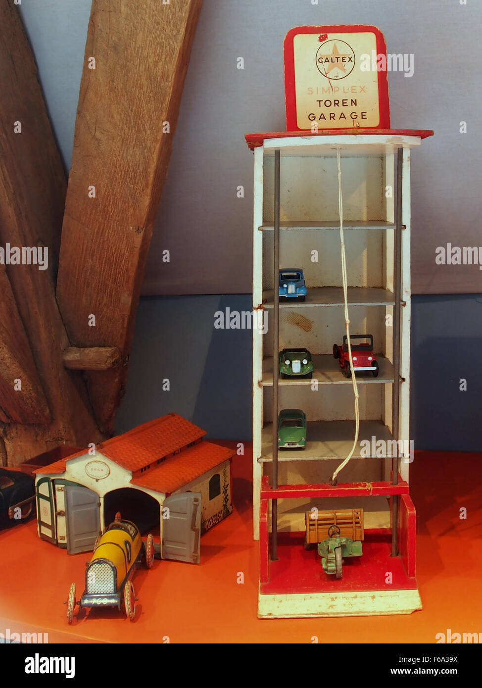 A vintage Old Caltex tower garage model from the Speelgoedmuseum ...