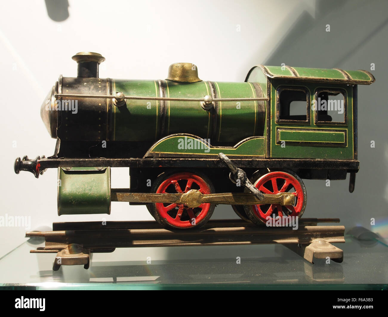 A clockwork wind-up tin toy locomotive by H Fischer & Co circa 1913 ...