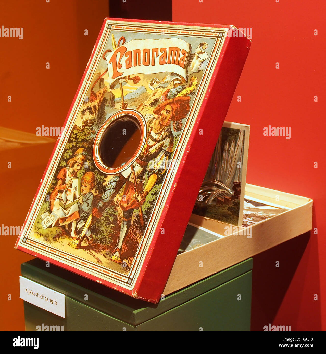 A 1910 Panorama kijkkast (viewing box) displayed at Speelgoedmuseum ...