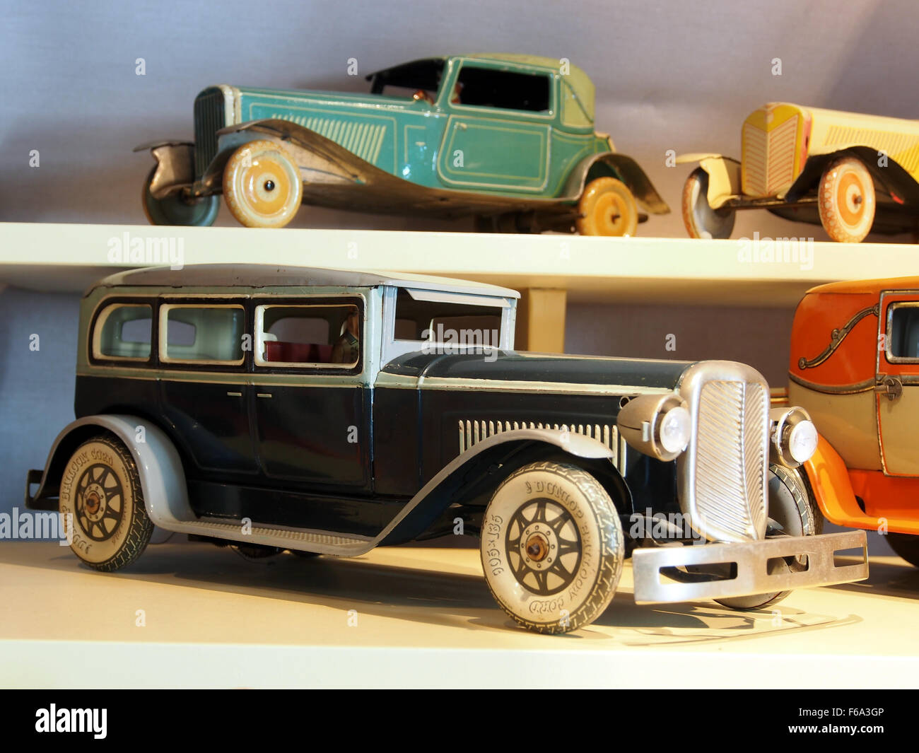 A vintage tin toy car from the Speelgoedmuseum Deventer collection ...