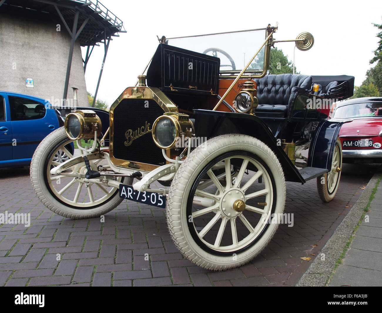 A 1910 Buick, an early example of American automotive design, captured ...