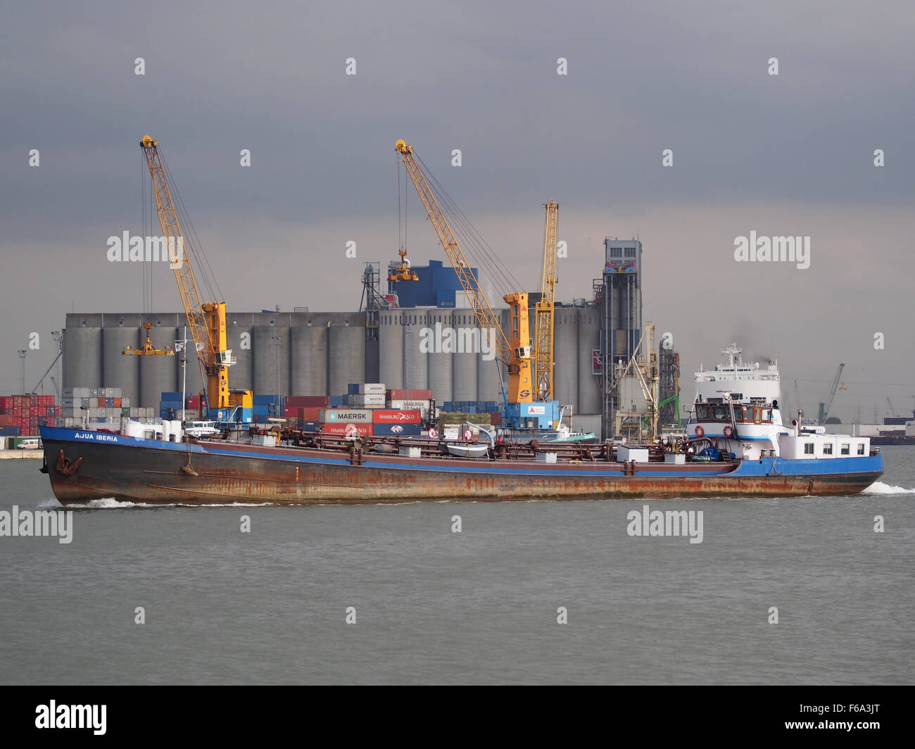 Aqua Iberia, a 1972-built container ship (ENI 02104625), is seen docked ...