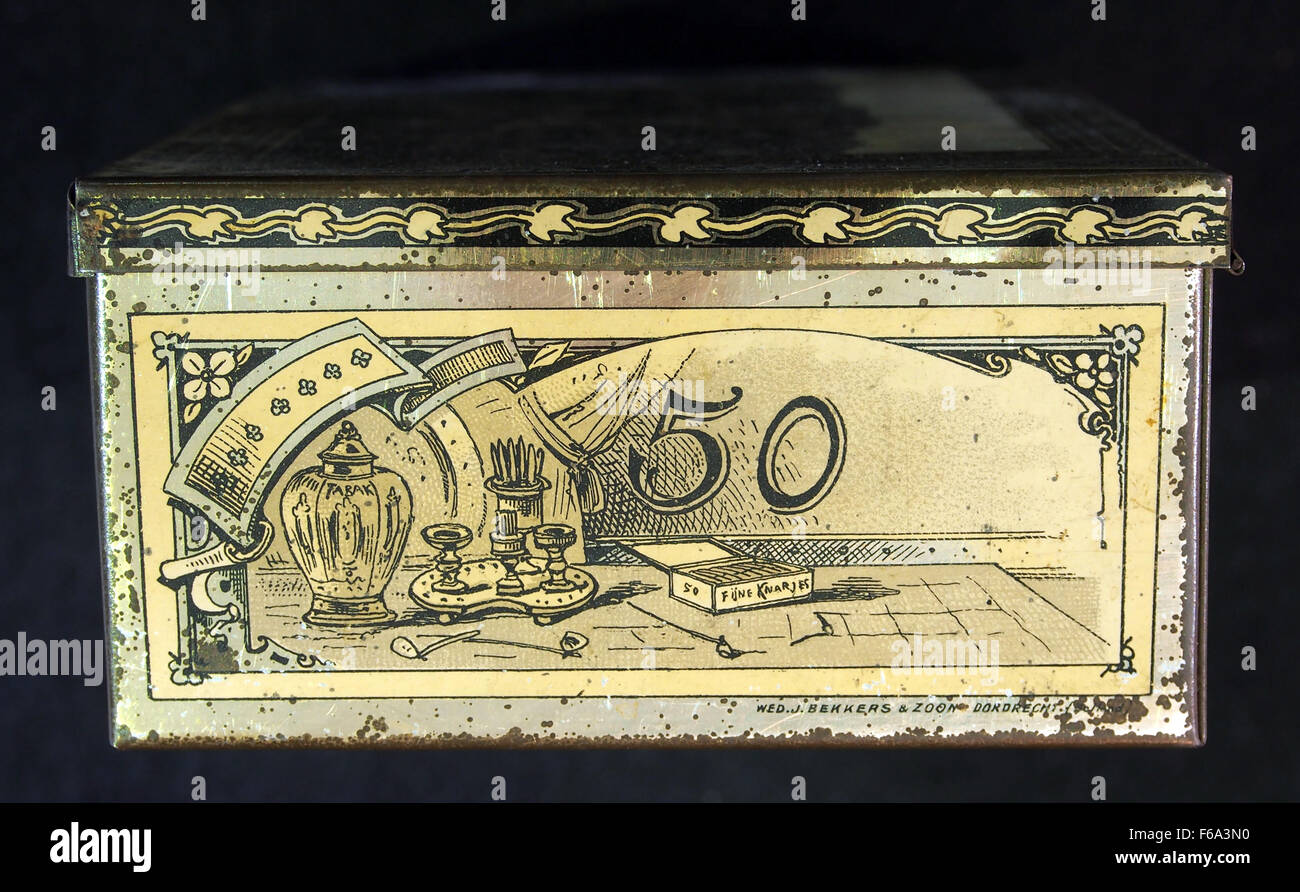 A vintage Superior cigar tin containing 50 cigars, reflecting early ...