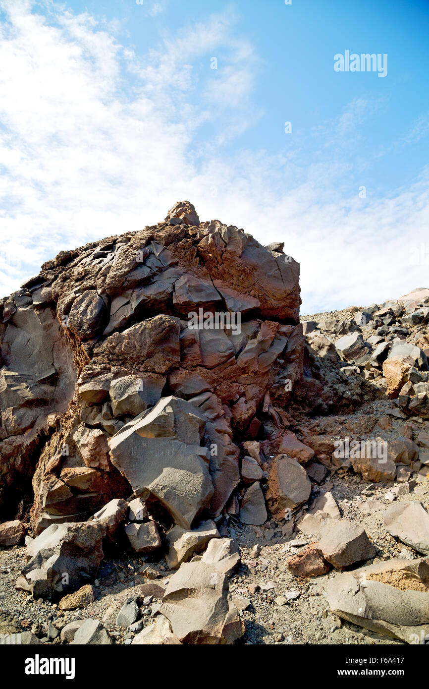 volcanic land in europe santorini greece sky and mediterranean sea ...