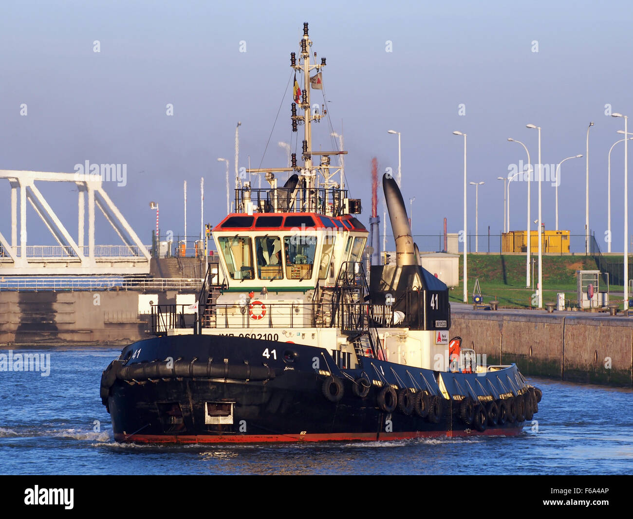 Tug 41, built in 2012 and identified by IMO 9602100, operates as a ...