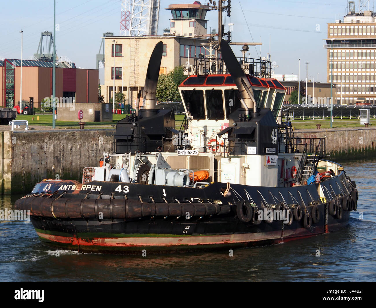 Tug 43 is a specialized tugboat operating in the Port of Antwerp, with ...