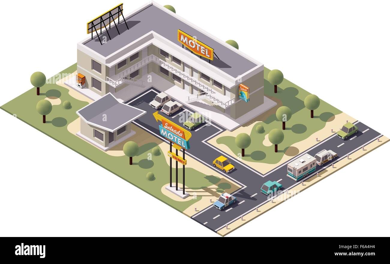 Vector isometric motel Stock Vector Image & Art - Alamy