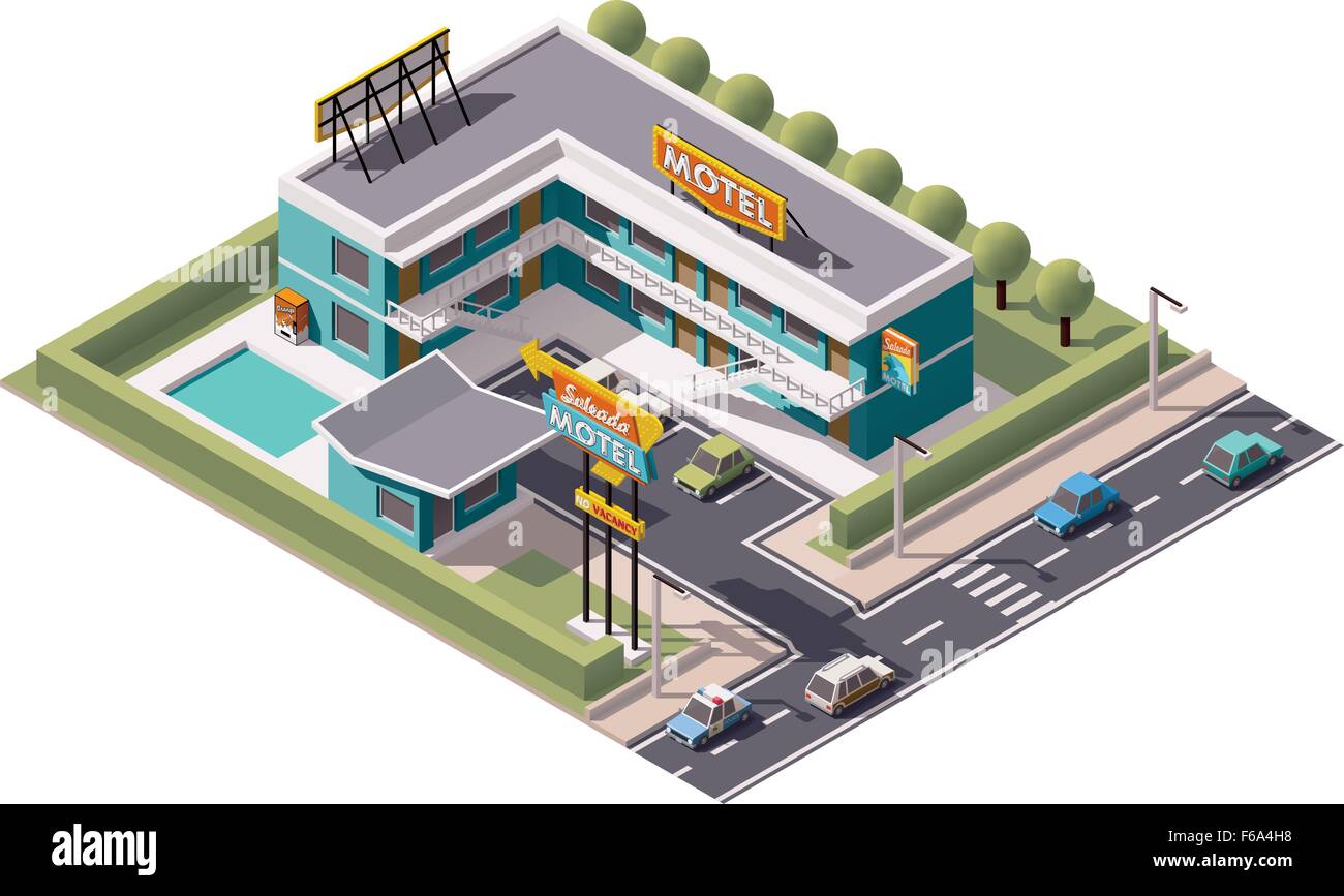Vector isometric motel Stock Vector Image & Art - Alamy