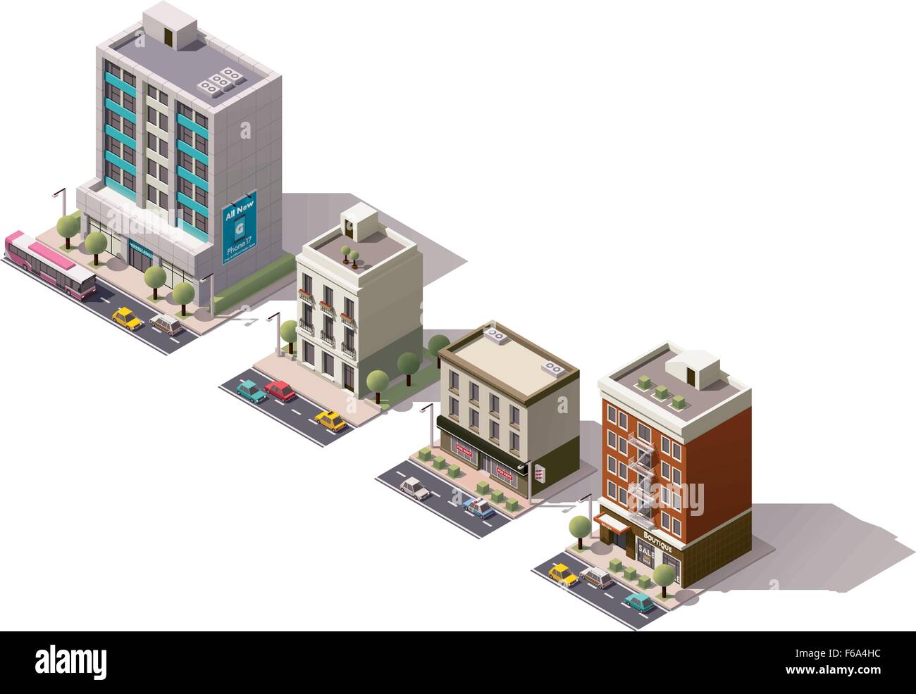 Vector isometric buildings set Stock Vector Image & Art - Alamy