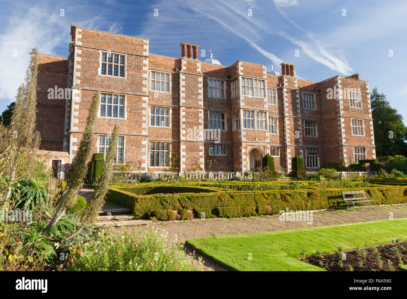 The West Front of Doddington Hall and Gardens, Lincolnshire, UK. Autumn ...