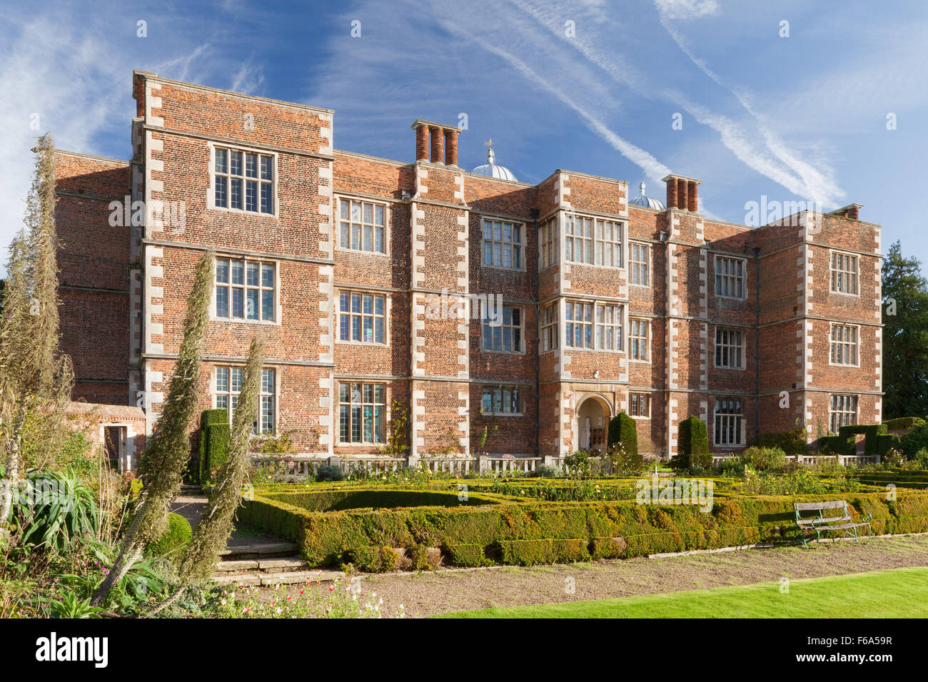 The West Front of Doddington Hall and Gardens, Lincolnshire, UK. Autumn ...