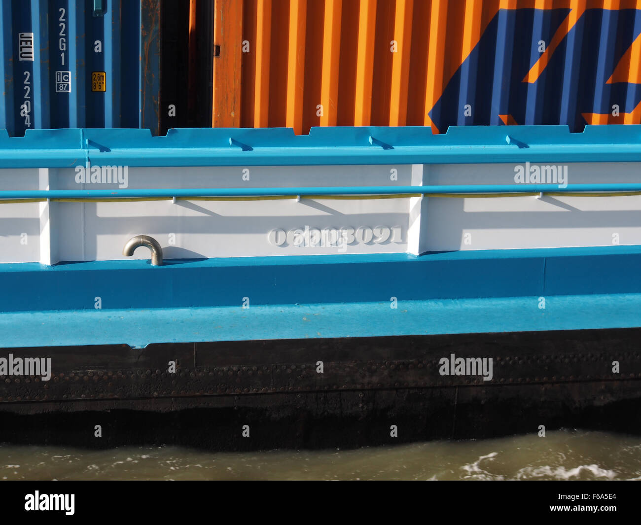 The Athena, a container ship, operates at Zandvlietsluis, Port of ...