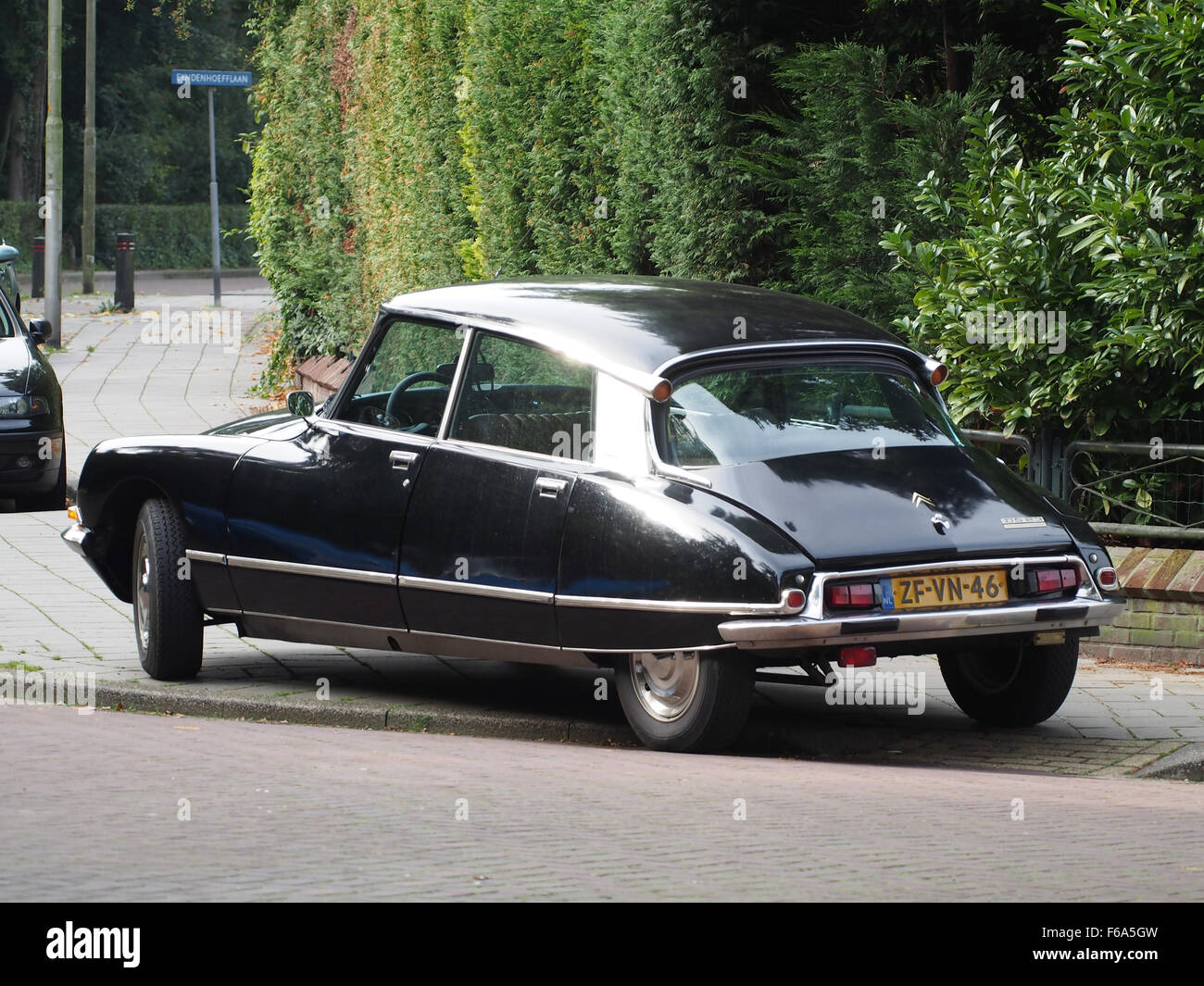 A sleek black Citroen DS23, highlighting the distinctive design and ...